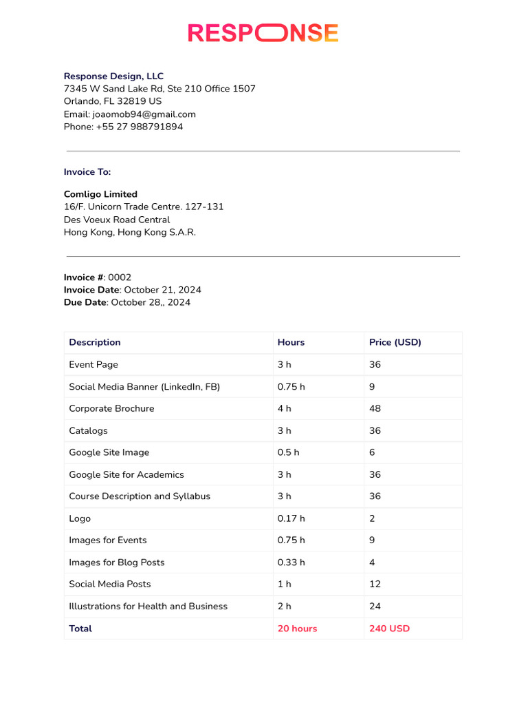 Invoice 02 - Comligo | PDF