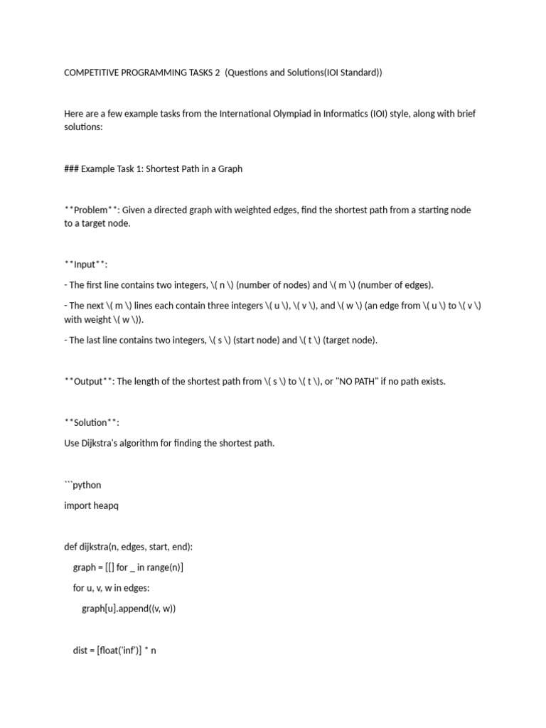 Competitive Programming Tasks 2 | PDF | Theoretical Computer Science | Computational Problems