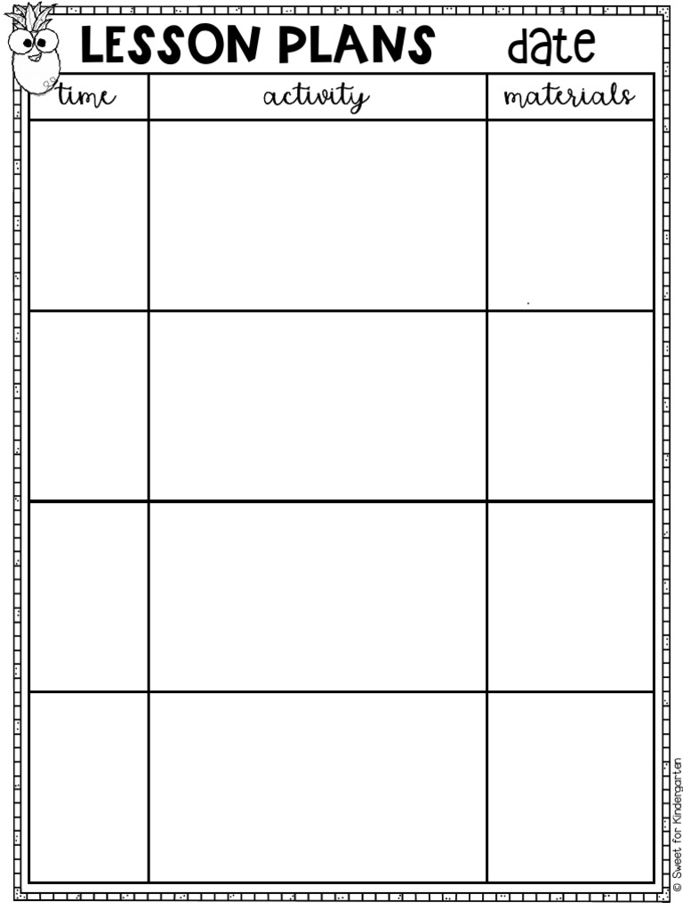 Pineapple Editable Lesson Plan Templates | PDF