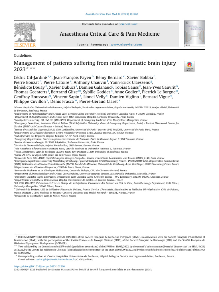 Mild Traumatic Brain Injury Guidelines | PDF | Traumatic Brain Injury ...