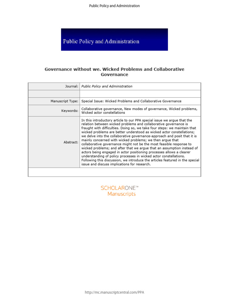 PPA-Accepted Manuscript | PDF | Governance | Policy