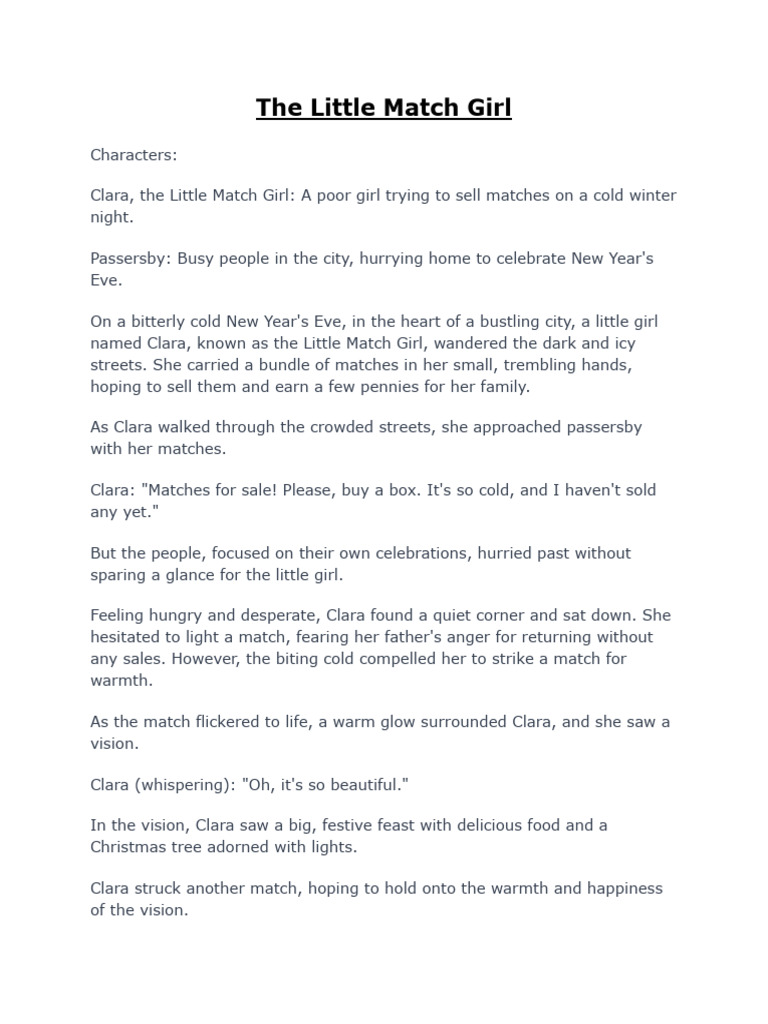 The Little Match Girl | PDF | Poetry