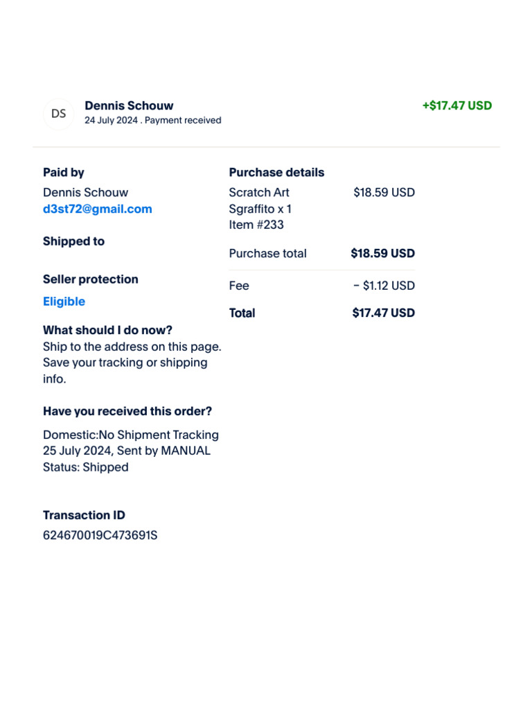 PayPal - Transaction Details | PDF