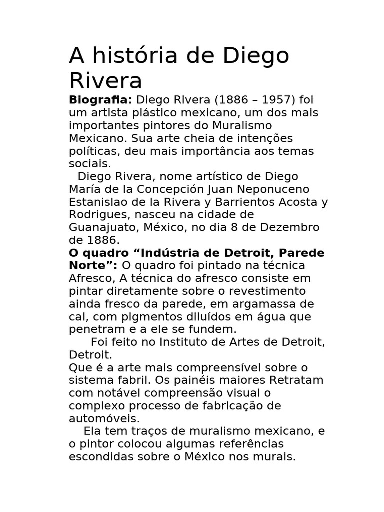 A História de Diego Rivera | PDF