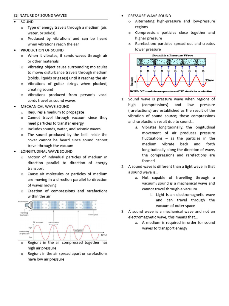 Summary Waves | PDF | Waves | Sound