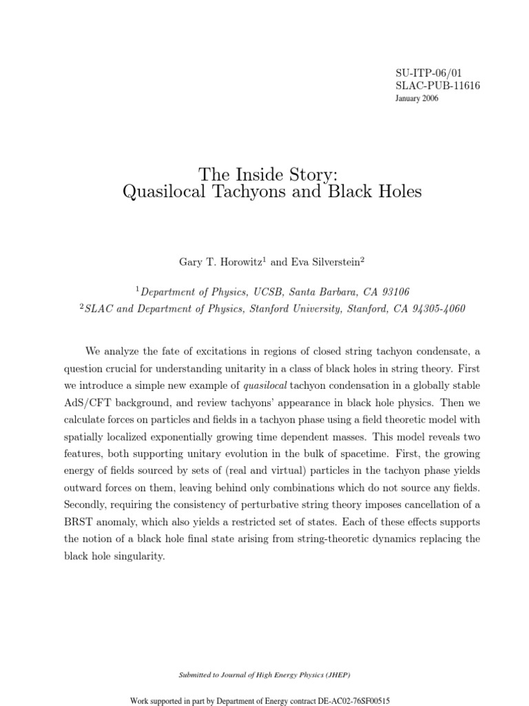Gary T. Horowitz and Eva Silverstein - The Inside Story: Quasilocal ...