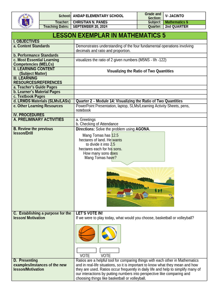 Cot 2 - 2ND Quarter Mathematics | PDF | Ratio | Teachers