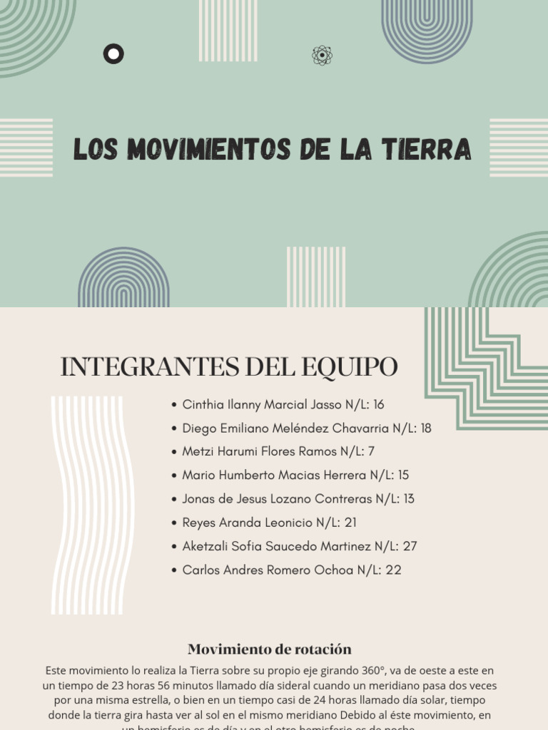 Movimientos y Consecuencias de la Tierra | PDF | Tierra | Astronomía