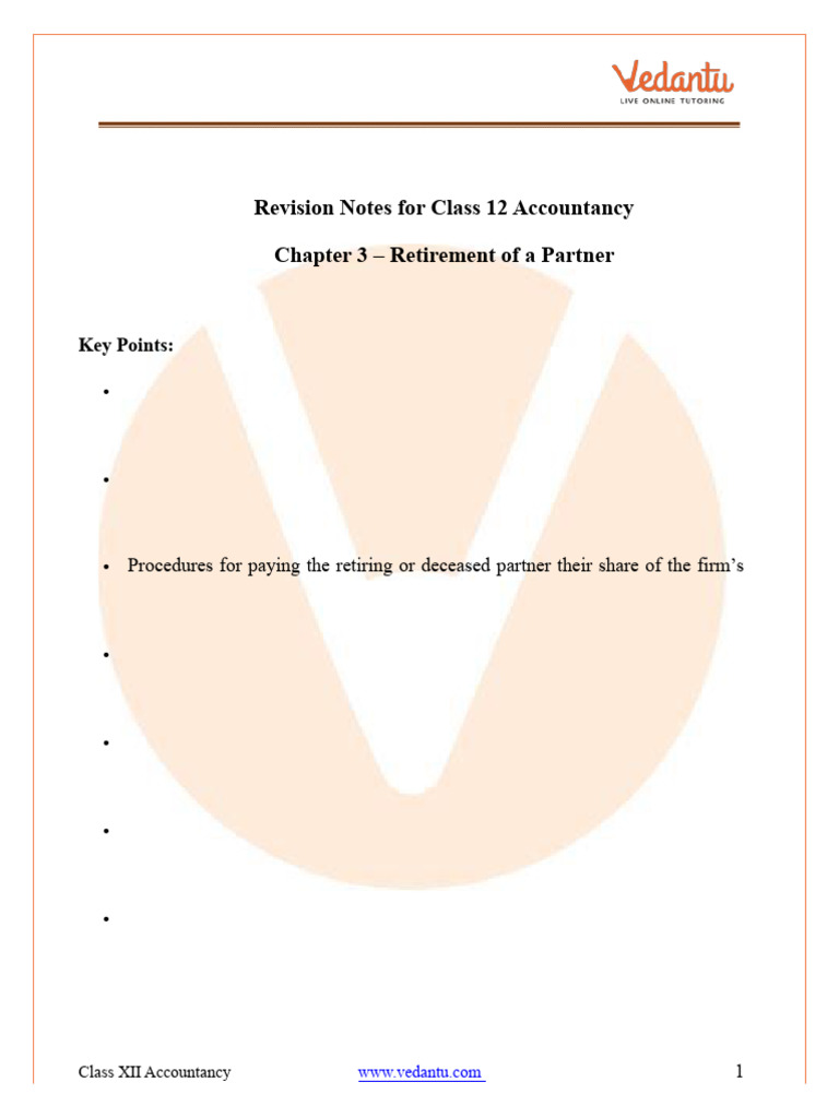Retirement of a Partner: Key Concepts | PDF | Goodwill (Accounting ...