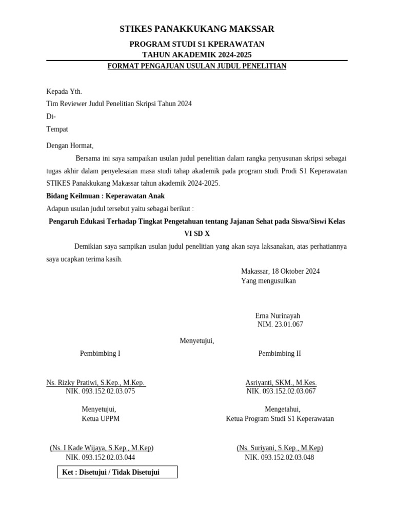 Format Pengajuan Judul Nayah | PDF