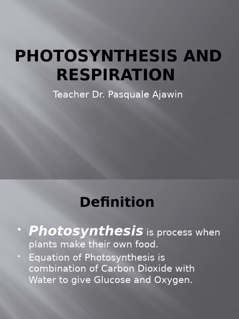 Photosynthesis and Respiration | PDF | Cellular Respiration | Carbohydrates