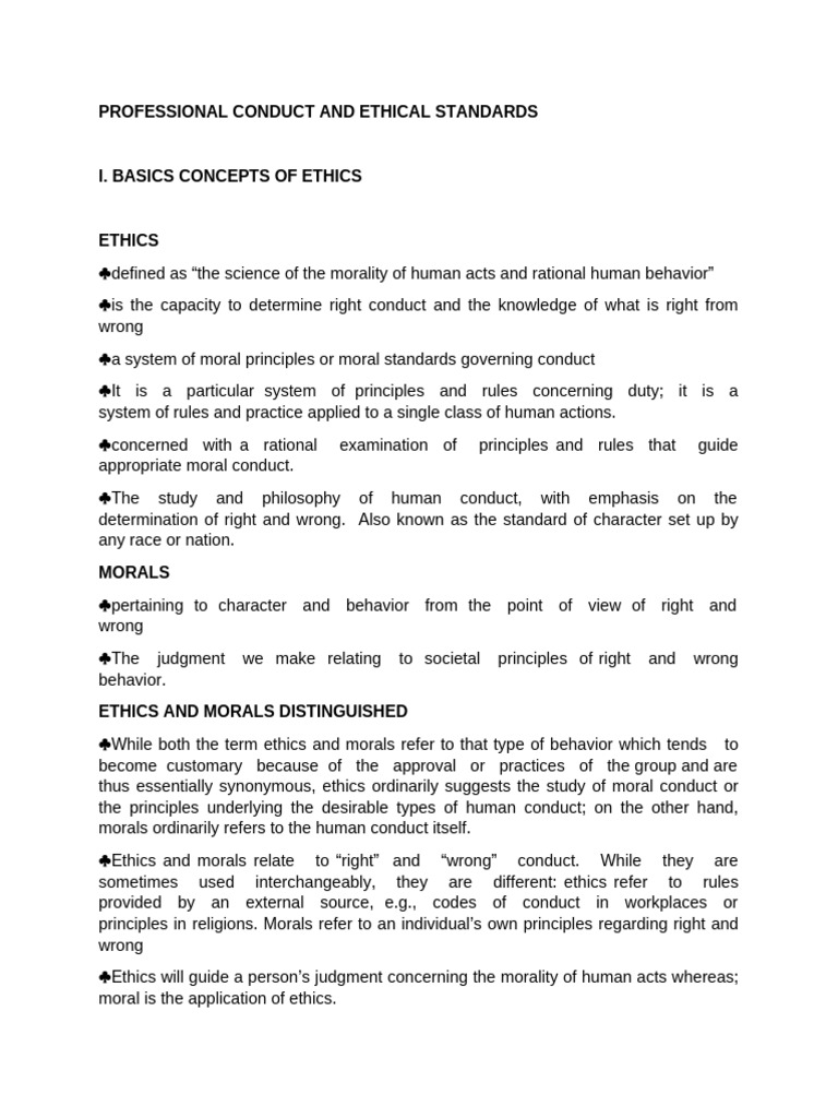 Professional Conduct and Ethical Standards | PDF | Morality | Social ...