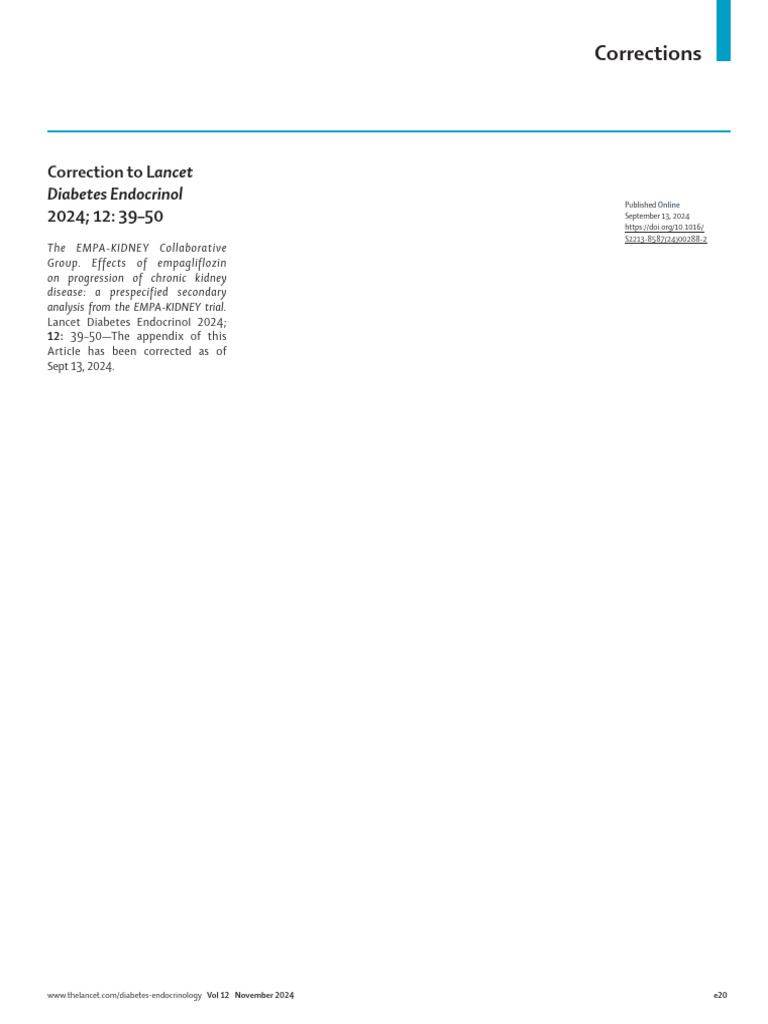 Correction To em Lancet Diabetes Endocrinol em | PDF