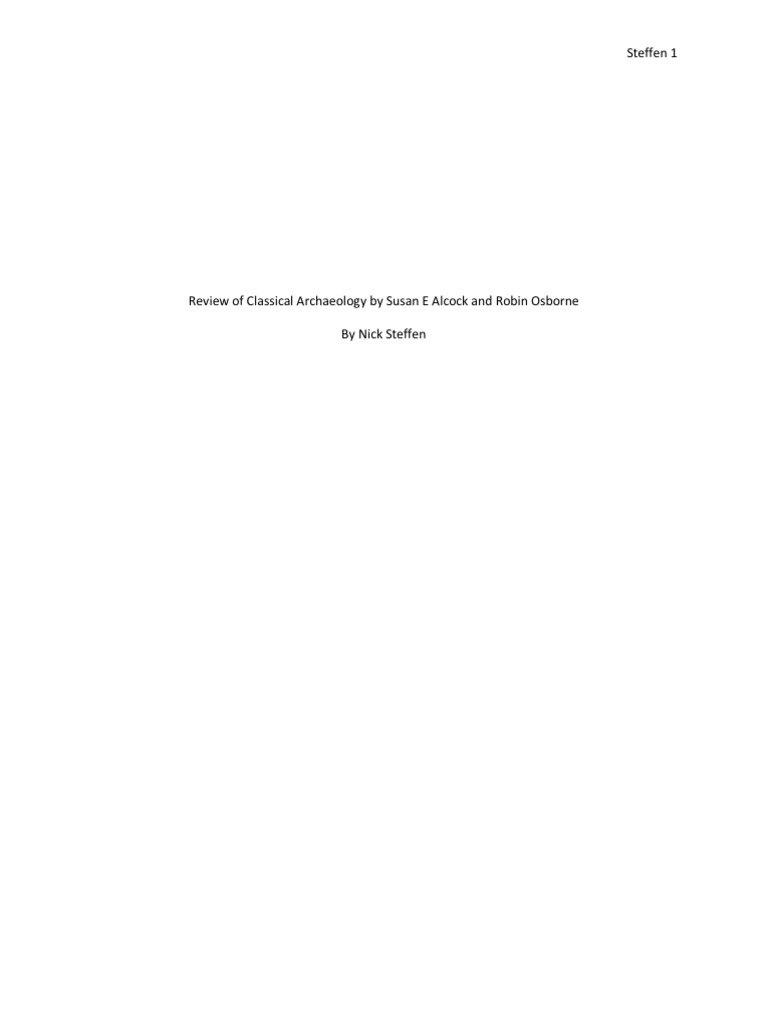 Classical Archaeology by Susan E Alcock and Robin Osborne | PDF ...