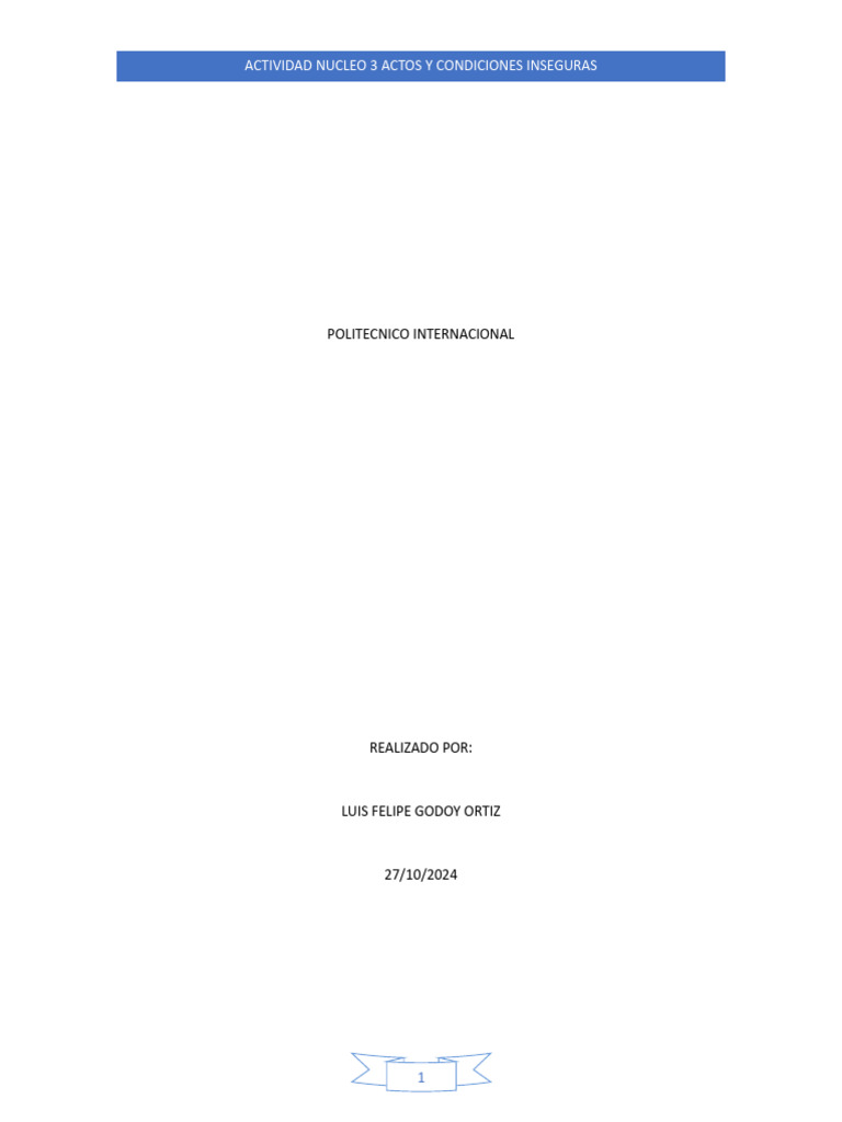 Actividad Núcleo 3. Elaboracion de Trabajo Seguro | PDF | Ingenieria ...