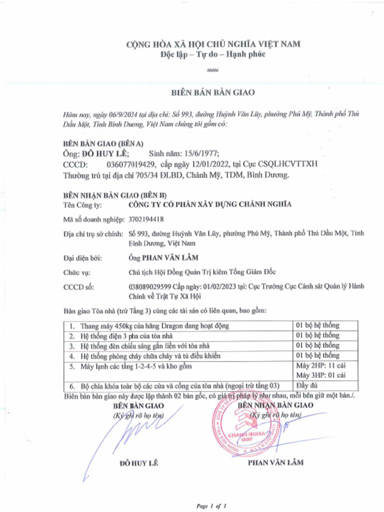 BIEN BAN BAN GIAO | PDF