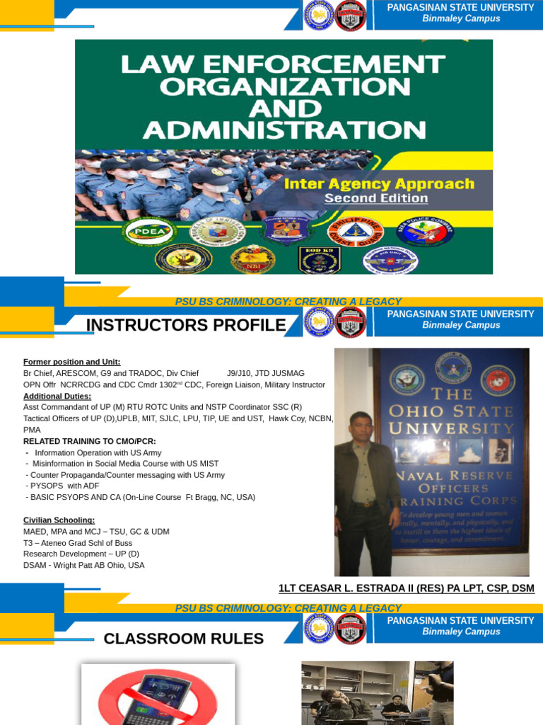 Law Enforcement Organization and Administration Inter Agency Approach ...