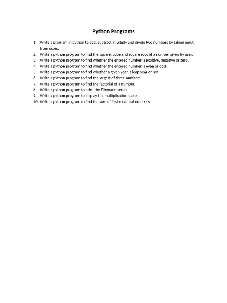 Python Programs | PDF | Business Python Programs | PDF | Business