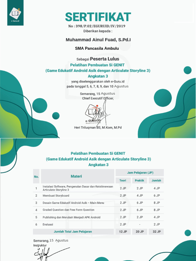 Sertifikat 19-20 SMSTR 1 | PDF