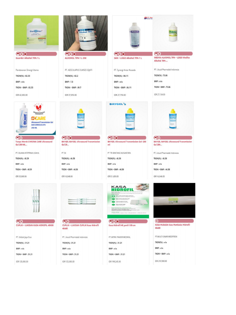 Perbandingan Harga Liquid 1 | PDF