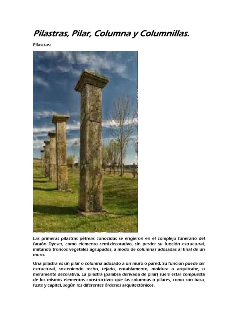 Diferencias entre pilastras, pilares y columnas | PDF | Columna ...