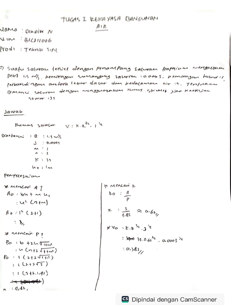 Tgs1 - Rek Bangunan Air - Dikdik Nursyehabud | PDF