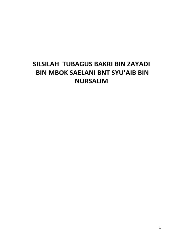 Silsilah Keluarga Tubagus Nursalim | PDF