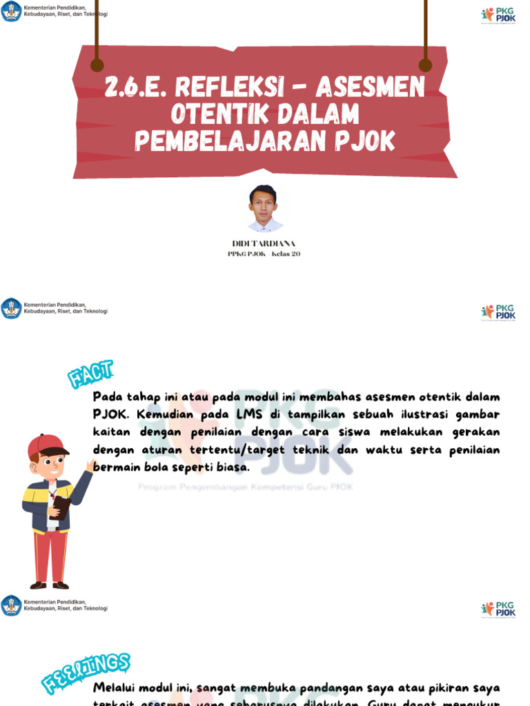 Refleksi Modul 2.6 Asesmen Otentik Pemb. PJOK | PDF