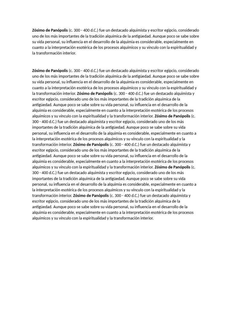 Zósimo de Panópolis | PDF | Alquimia | Esoterismo occidental