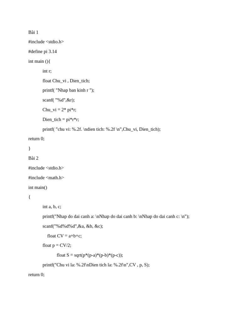 Bài tập Dev C | PDF