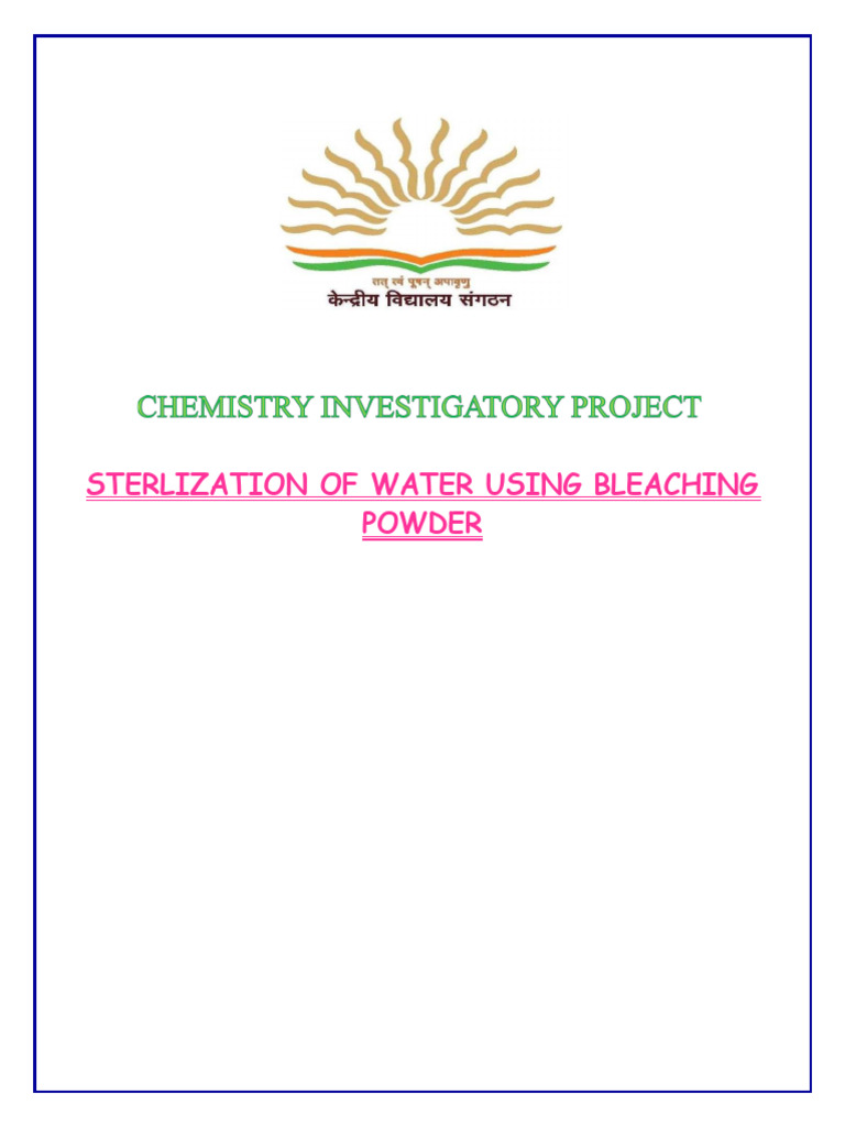 Project Cover Page and Certificate. (Chem) | PDF | Wellness