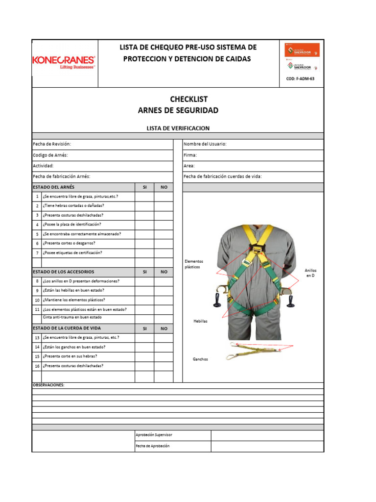 9 Checklist Arnes de Seguridad | PDF
