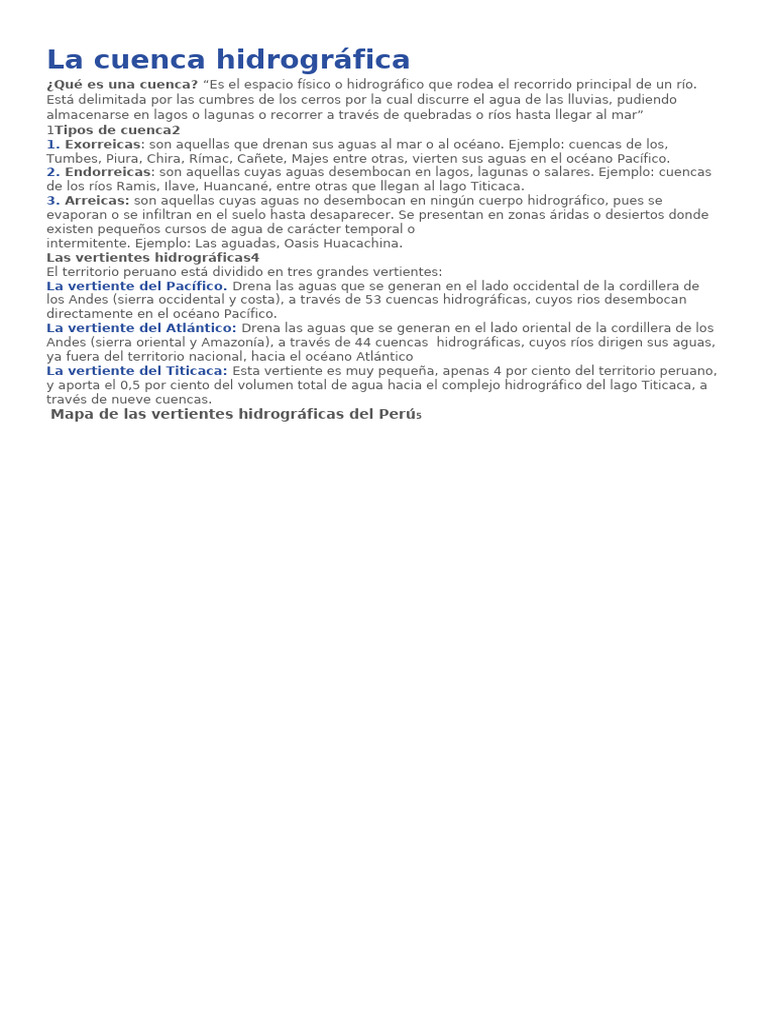 La Cuenca Hidrográfica 4° | PDF