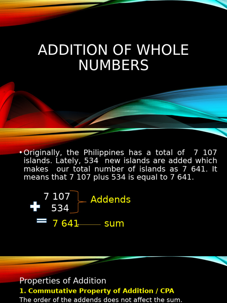 Addition of Whole Numbers | PDF | Language Arts & Discipline