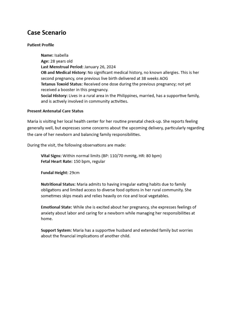 Case Scenario | PDF | Pregnancy | Childbirth