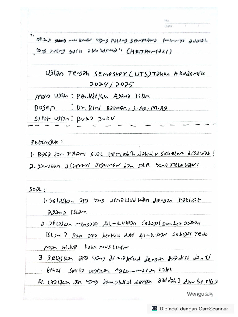 UTS PAI - Muhammad Rafael Nasution - 24076092 | PDF