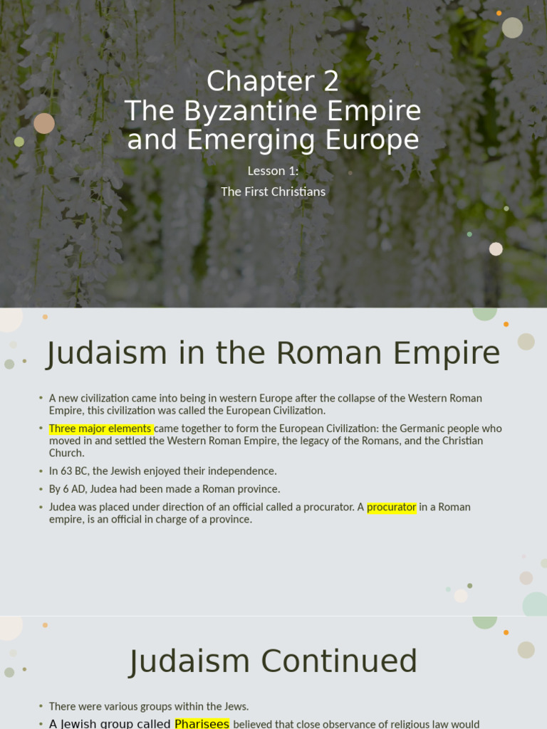 Chapter 2 Lesson 1 & 2 Powerpoint | PDF | Byzantine Empire | Jewish ...