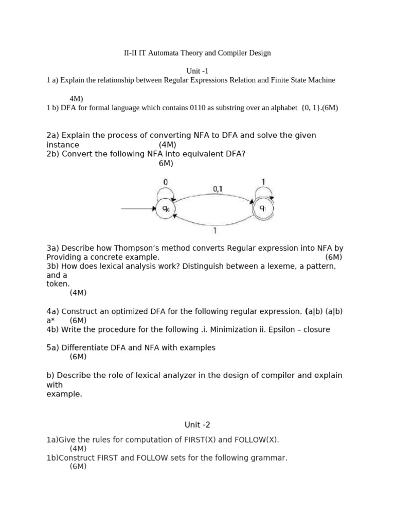ACD First Mid Question Paper | PDF | Regular Expression | Computer Programming