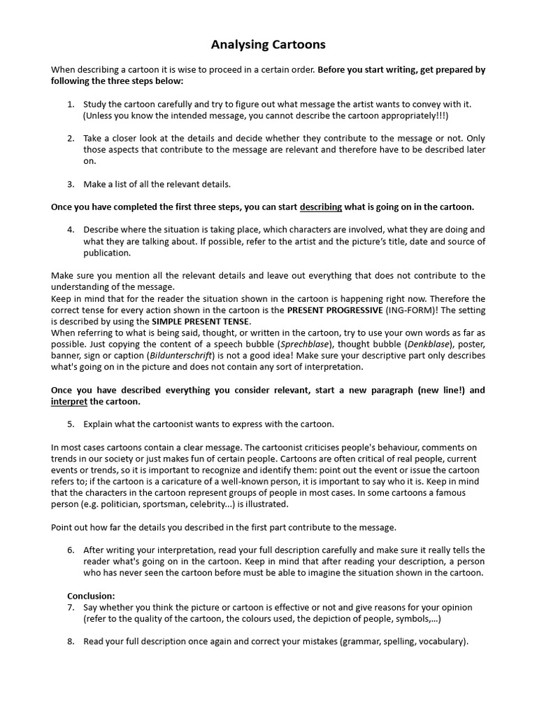 How to Analyze Cartoons Effectively | PDF | Cartoon