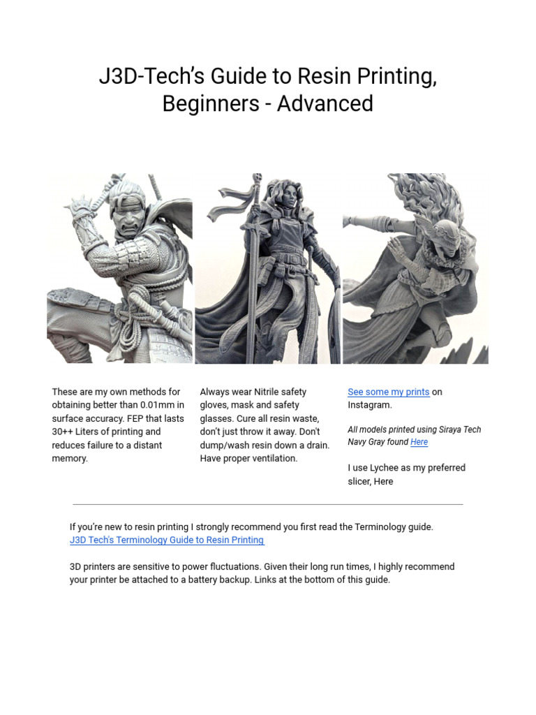 J3D Tech Guide To Resin 3D Printing | PDF | Printer (Computing) | 3 D Printing
