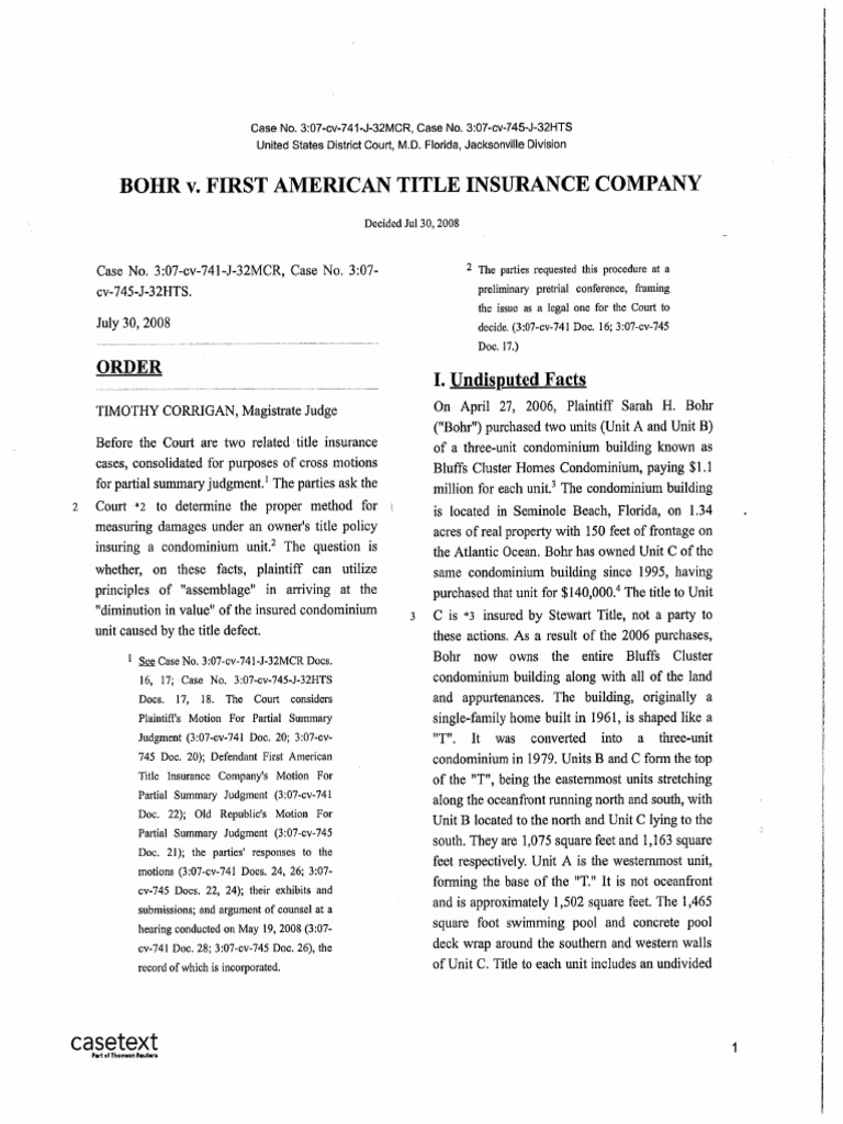 Bohr v. First American Title Company | PDF