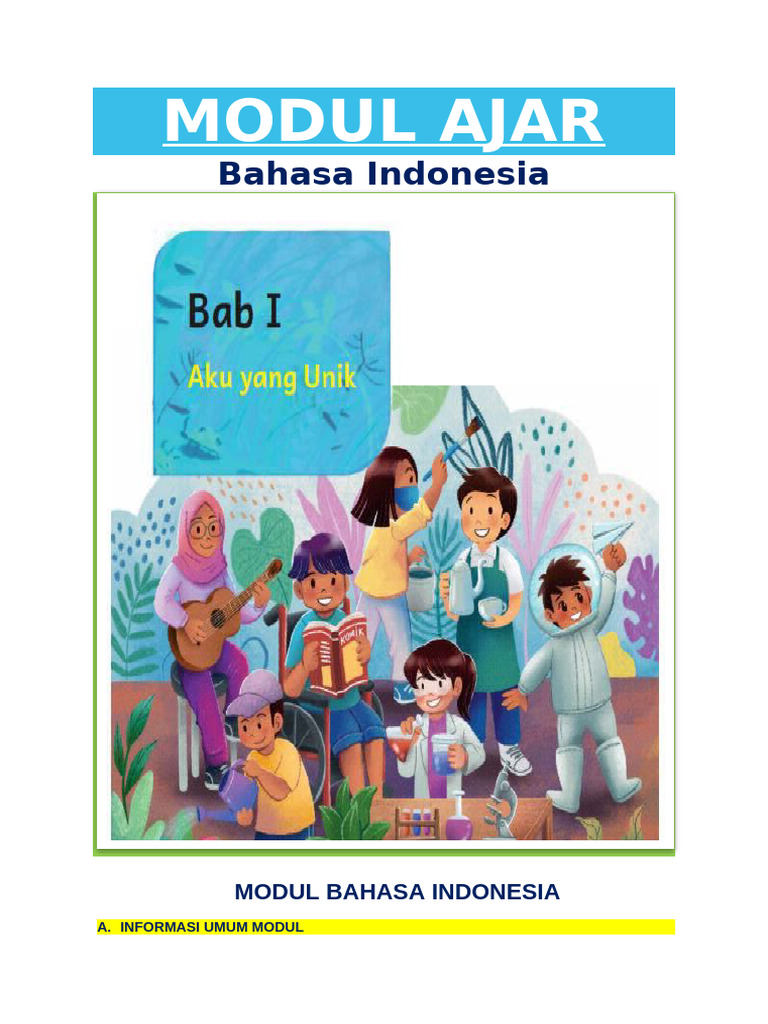 Modul Ajar Bahasa Indonesia - Cica Dwi Julianti | PDF | Seni & Disiplin Bahasa | Kajian Bahasa Asing