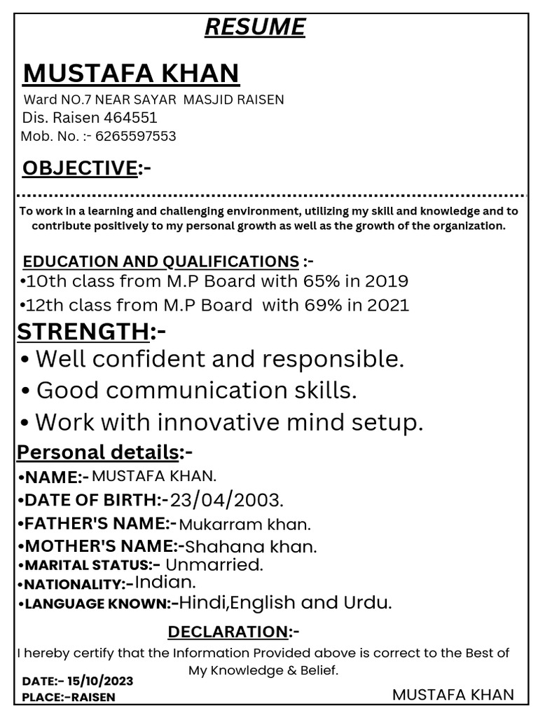 MUSTAFA | PDF | Career & Growth