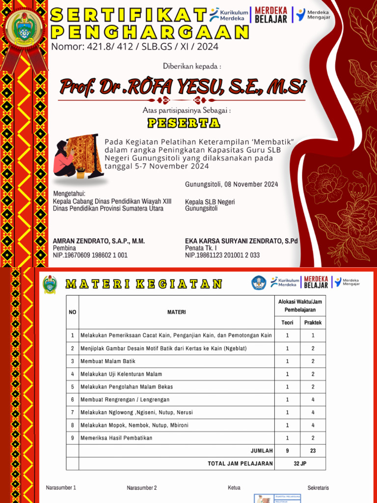 Draft Sertifikat | PDF