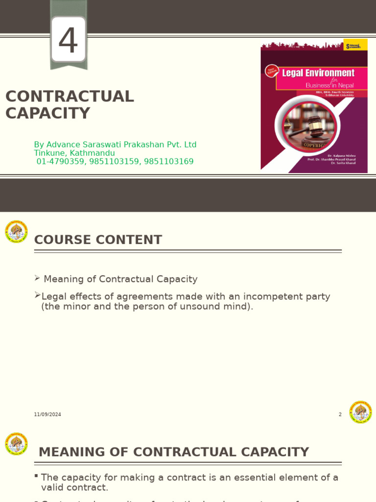 Contractual Capacity Explained | PDF | Mental Disorder | Justice