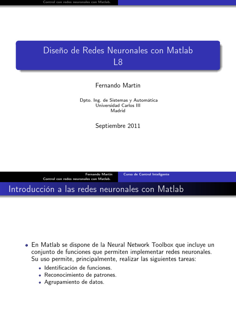 Redes Neuronales en Matlab | PDF | Red neuronal artificial | Neurona