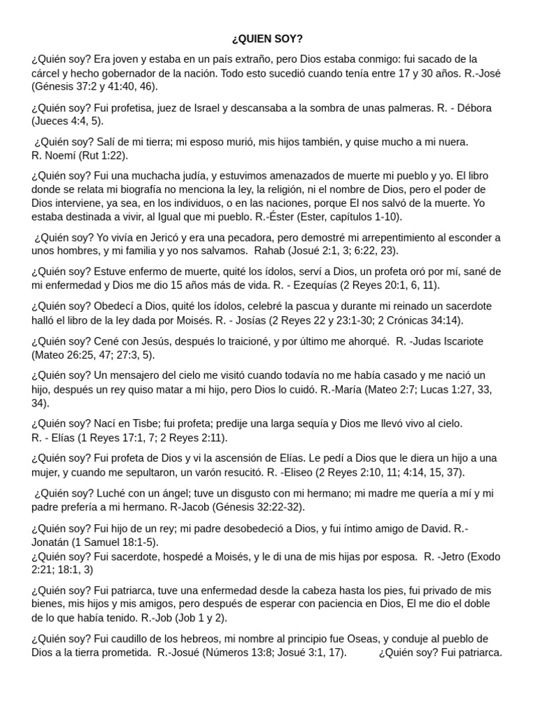 QUIEN SOY | PDF | Profeta | Moisés