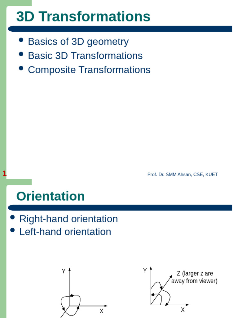 L3 3D Transformation | PDF | Mathematical Analysis | Equations