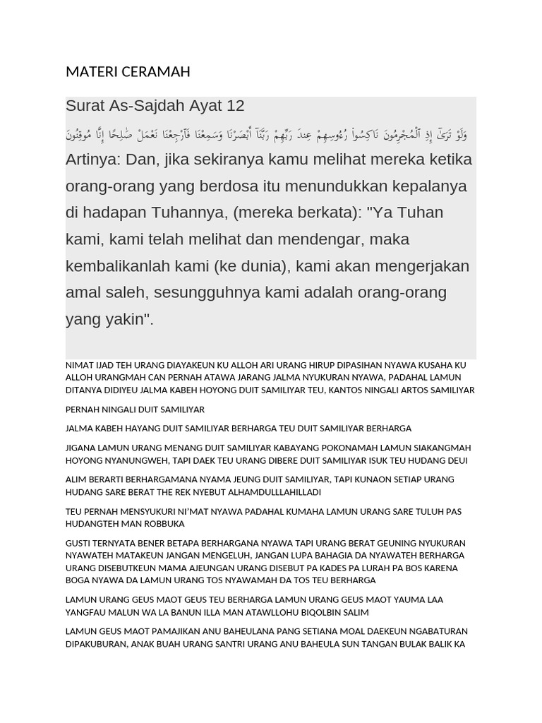 Materi Ceramah | PDF