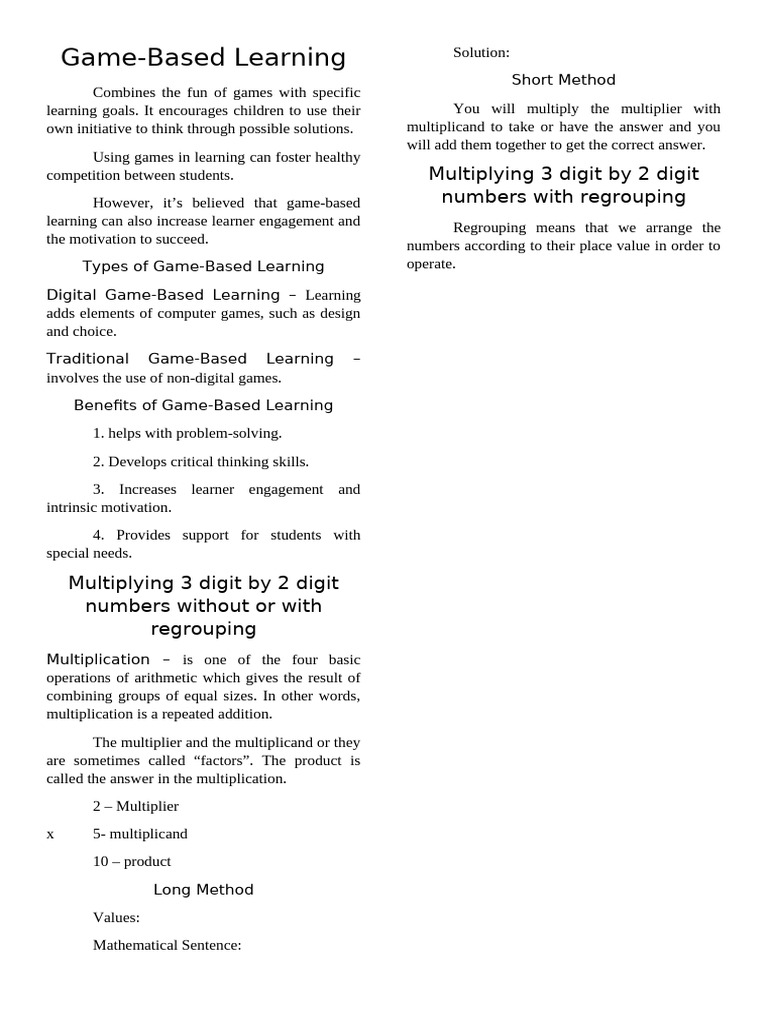 Game-Based Learning | PDF